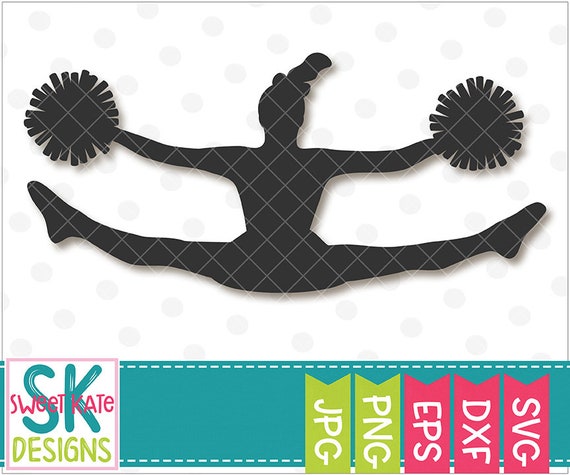 Cheerleader Toe Touch Silhouette SVG Dxf Eps PNG Die | Etsy