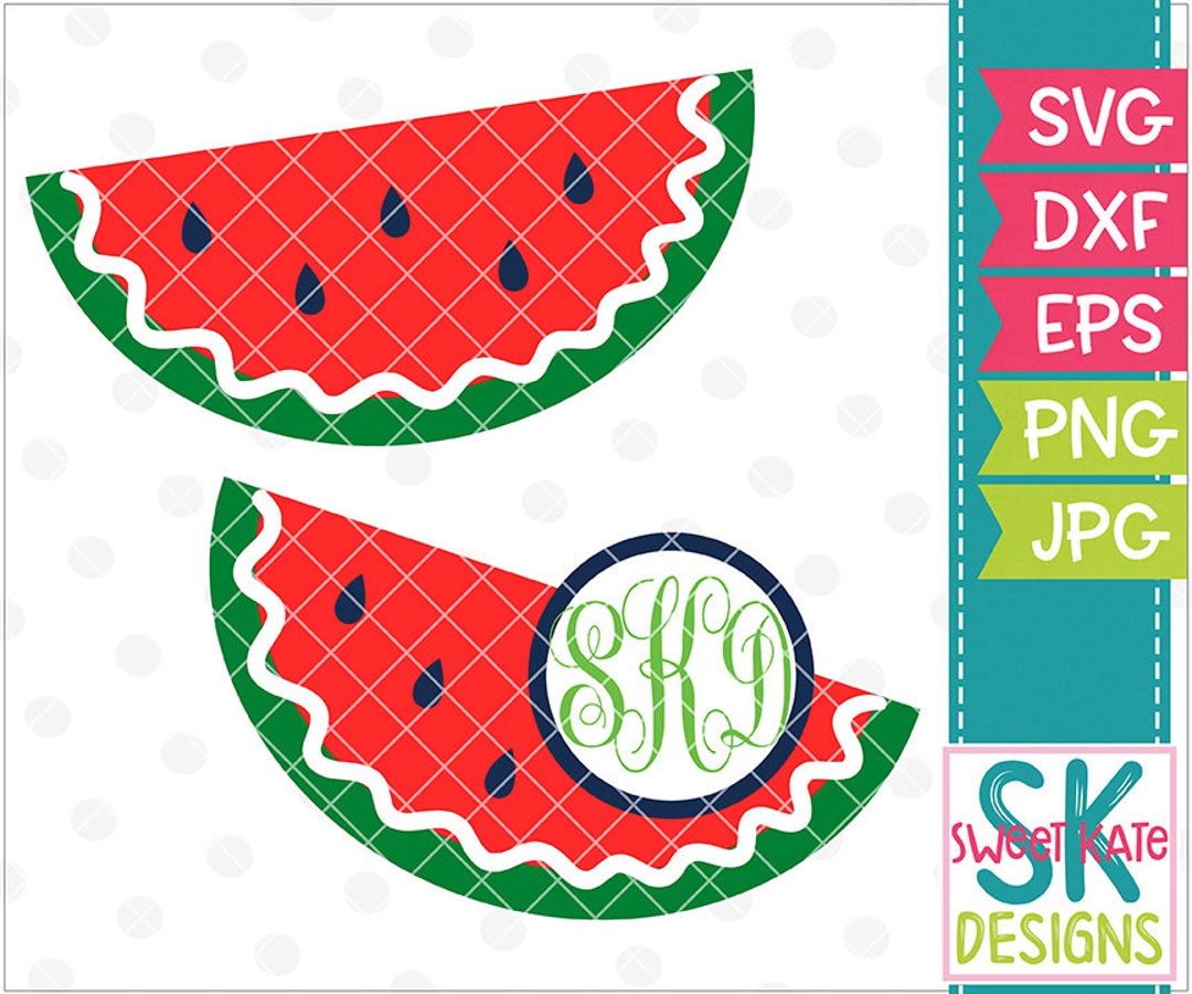 Watermelon Svg, Monogram Svg, PNG, Dxf, Eps, Scrapbook Die Cut, Heat ...
