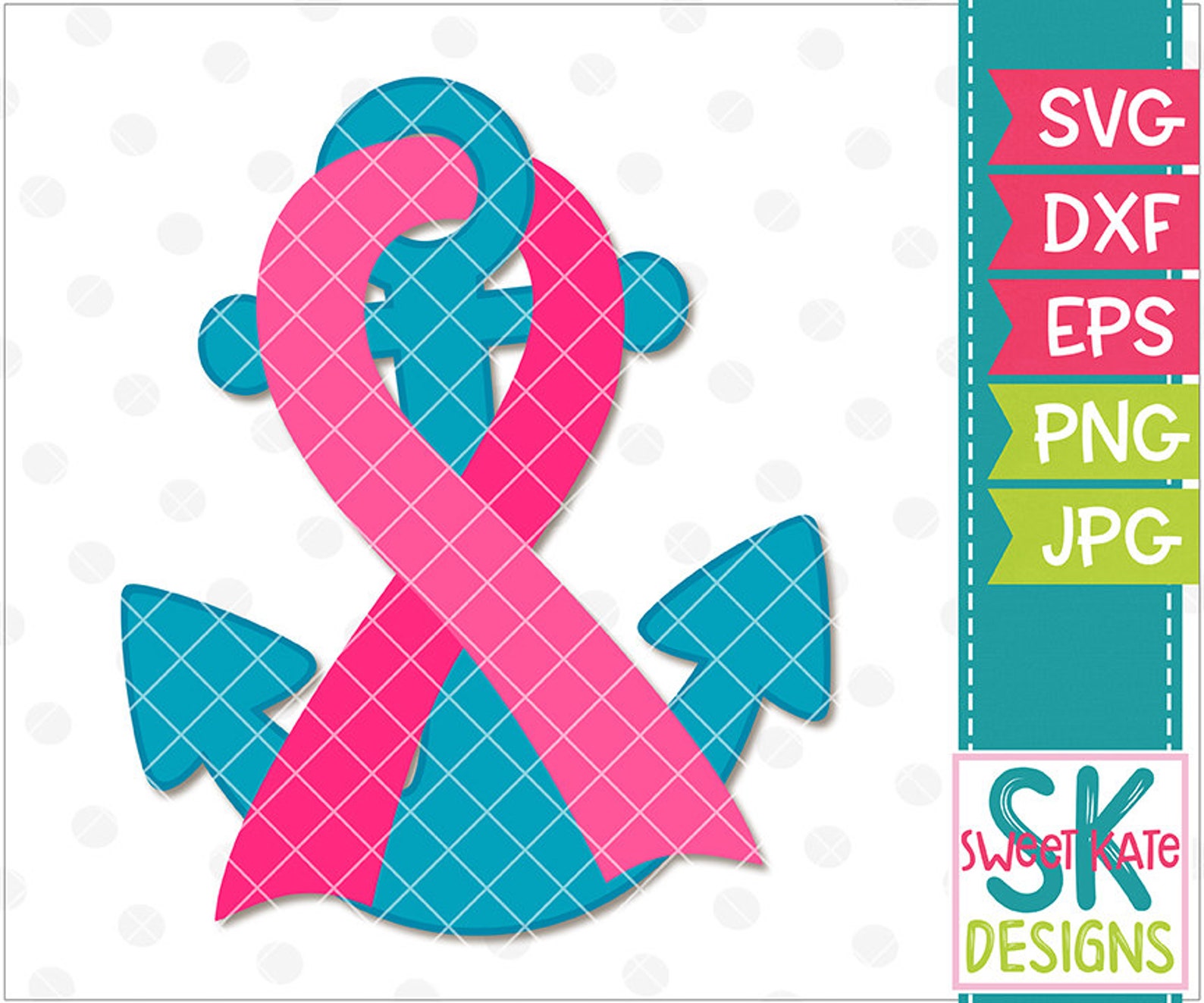 Breast Cancer Svg Pink Ribbon Anchor for the Soul SVG Dxf - Etsy