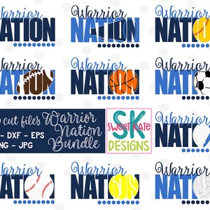 Warrior Nation SVG Bundle, Football, Soccer, Volleyball, Baseball ...