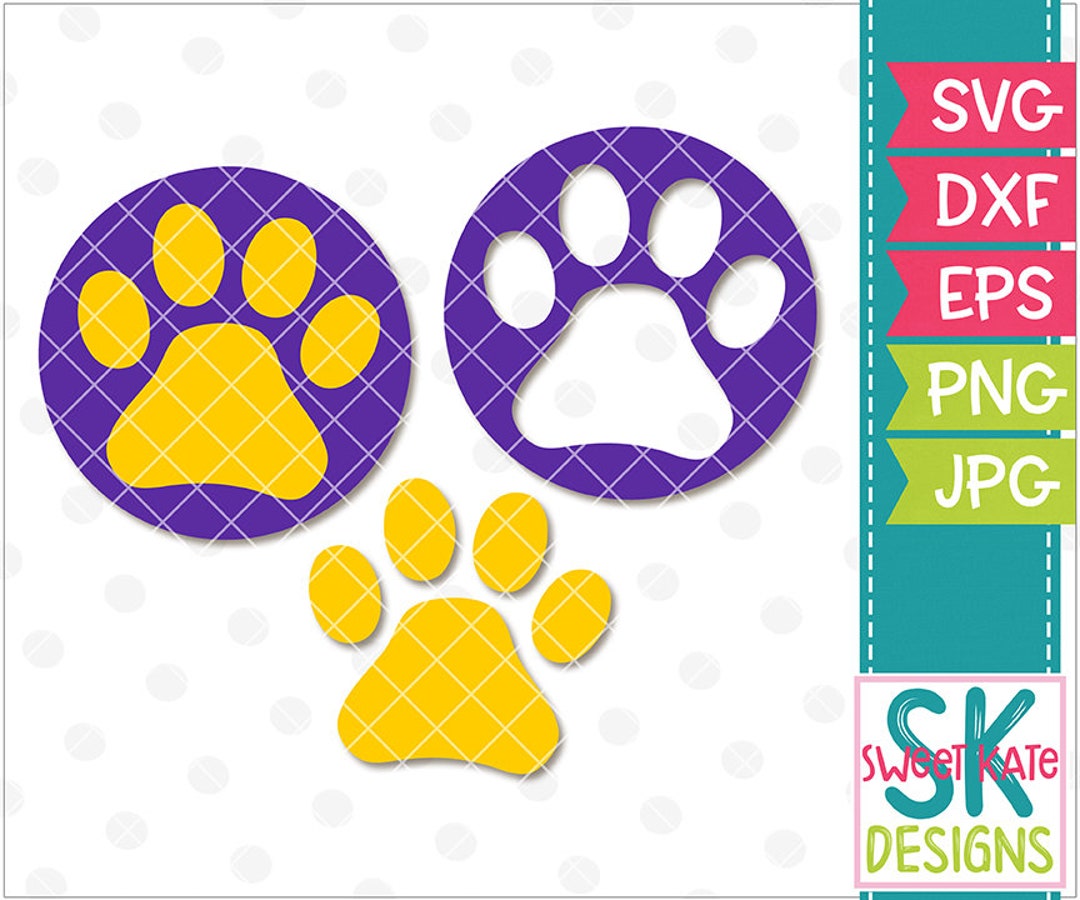 Paw Print SVG, Dxf, Eps, JPG, PNG, Scrapbook, Die Cut, Heat Transfer ...