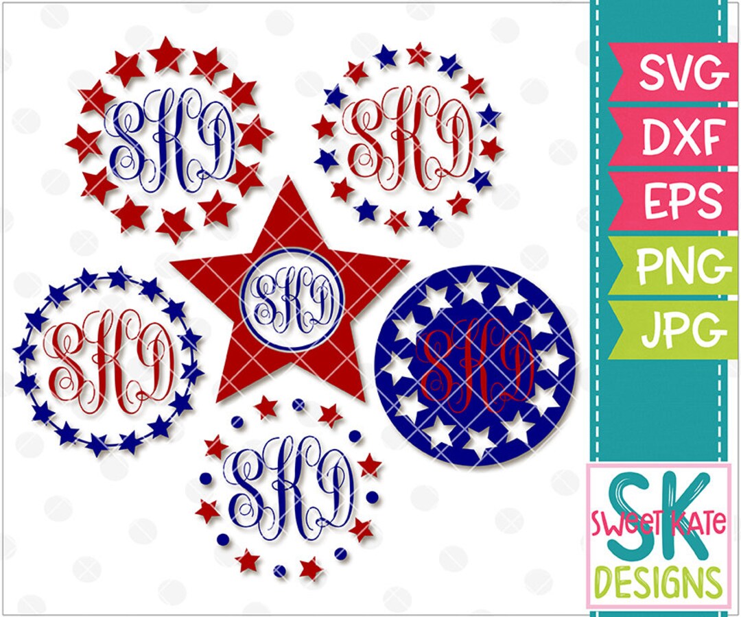 Star Monogram Svg, SVG, Dxf, Eps, PNG, Die Cut, Silhouette Svg, Cricut ...