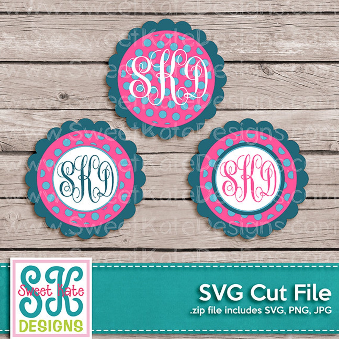 Flower Circle Monogram SVG Bundle JPG PNG scrapbook Die Cut - Etsy