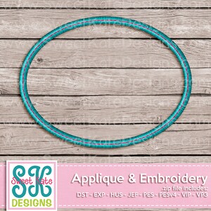 Simple Oval Monogram Frame 3" 4" 5" Applique Machine Embroidery {3 ...
