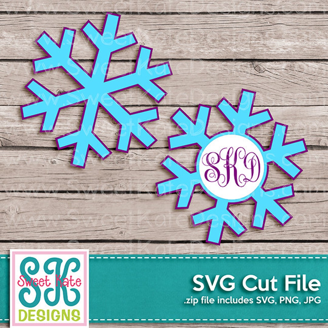 Snowflake Monogram Option SVG JPG PNG Scrapbook Die Cut or - Etsy