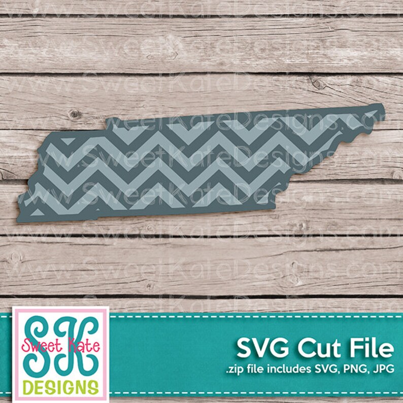 Tennessee With Chevron Pattern SVG JPG PNG scrapbook Die Cut | Etsy