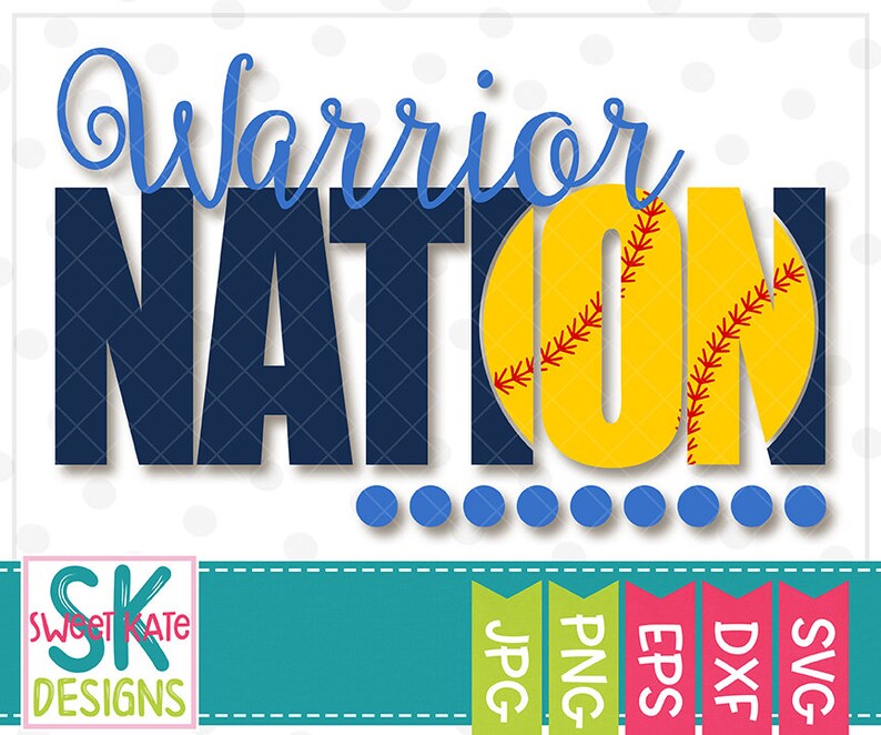Warrior Nation Svg Baseball Softball Dxf EPS Png JPG - Etsy