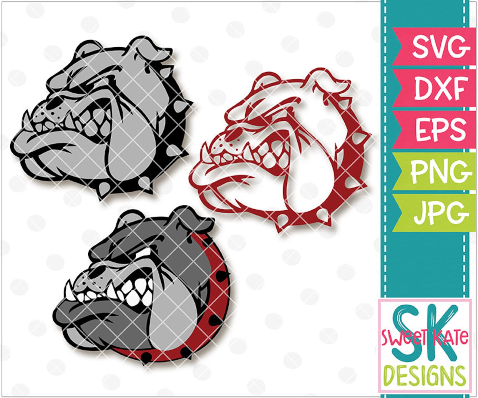 Bulldog Head SVG Dxf EPS Png JPG Htv Heat Transfer - Etsy