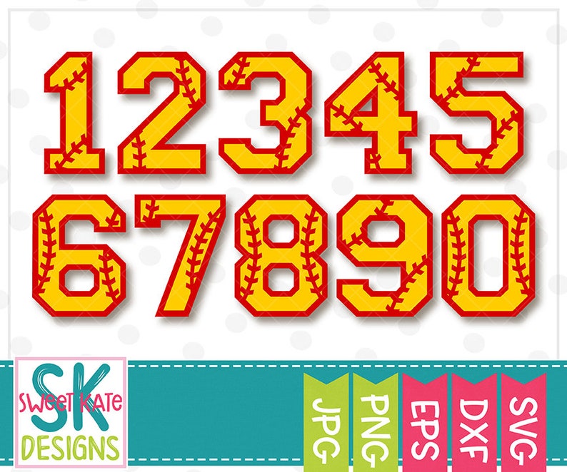 Softball Numbers SVG Dxf EPS Png JPG Htv Heat Transfer - Etsy
