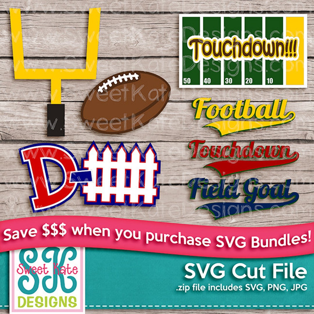 Football SVG Bundle Cricut Silhouette JPG PNG {scrapbook Die Cut Heat ...