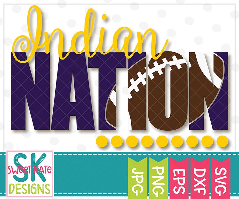 Indian Nation Svg Football SVG Dxf EPS Png Htv Cricut - Etsy