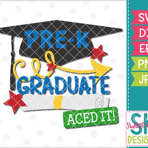 Pre-k Graduate SVG, Prek, PNG School {scrapbook Die Cut Heat Transfer ...