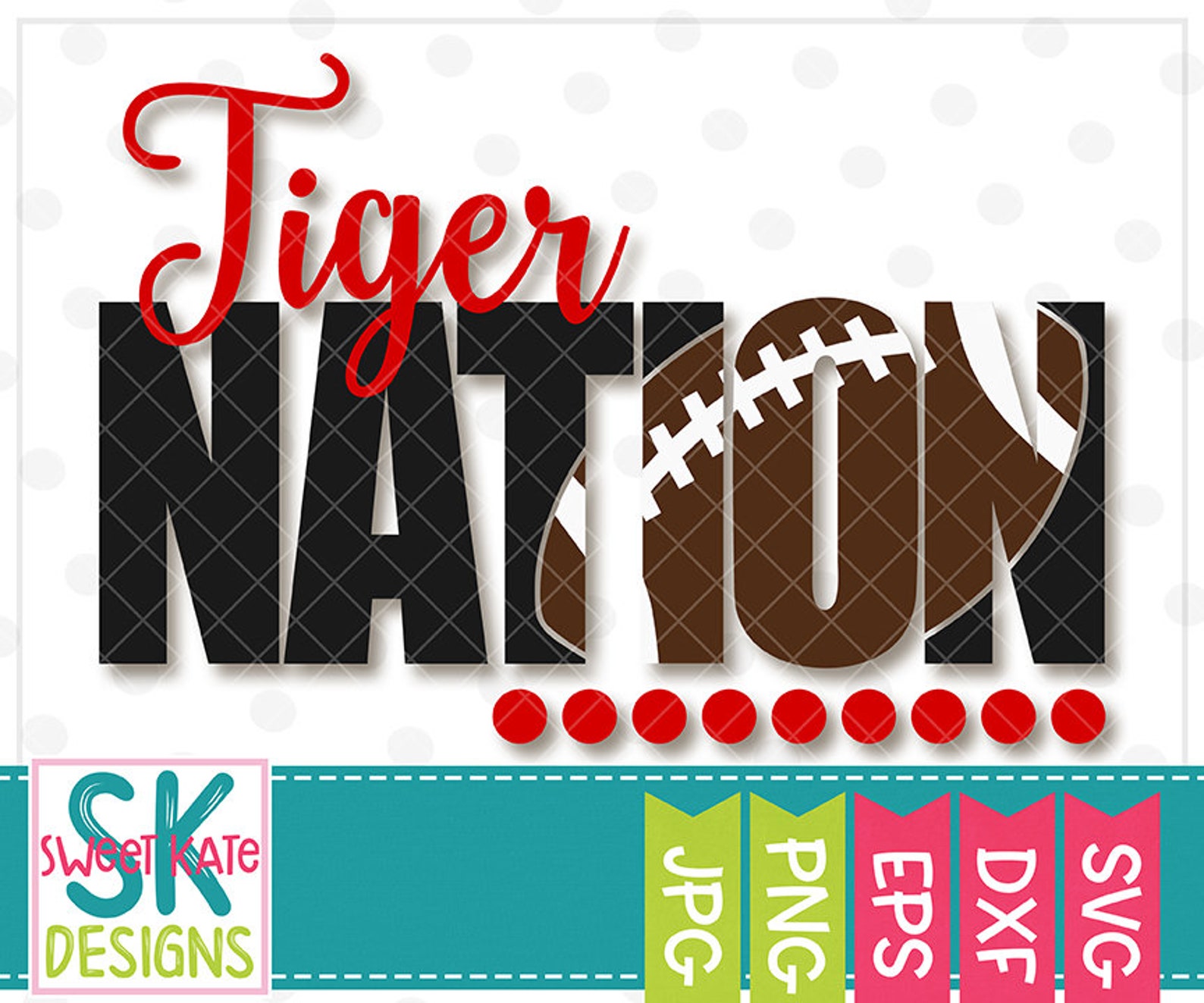 Tiger Nation Football SVG Dxf Eps PNG Scrapbook Die Cut - Etsy