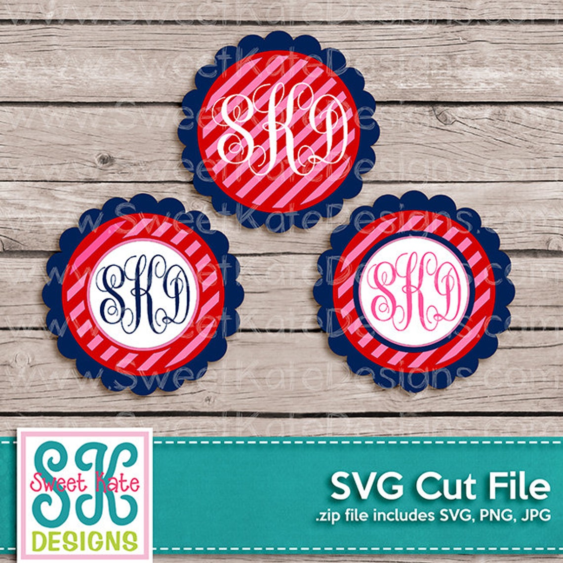 Flower Circle Monogram SVG Bundle JPG PNG scrapbook Die Cut | Etsy