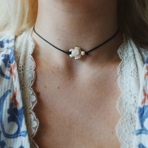 Sea Turtle Cotton Knot Black Choker Necklaces - Etsy