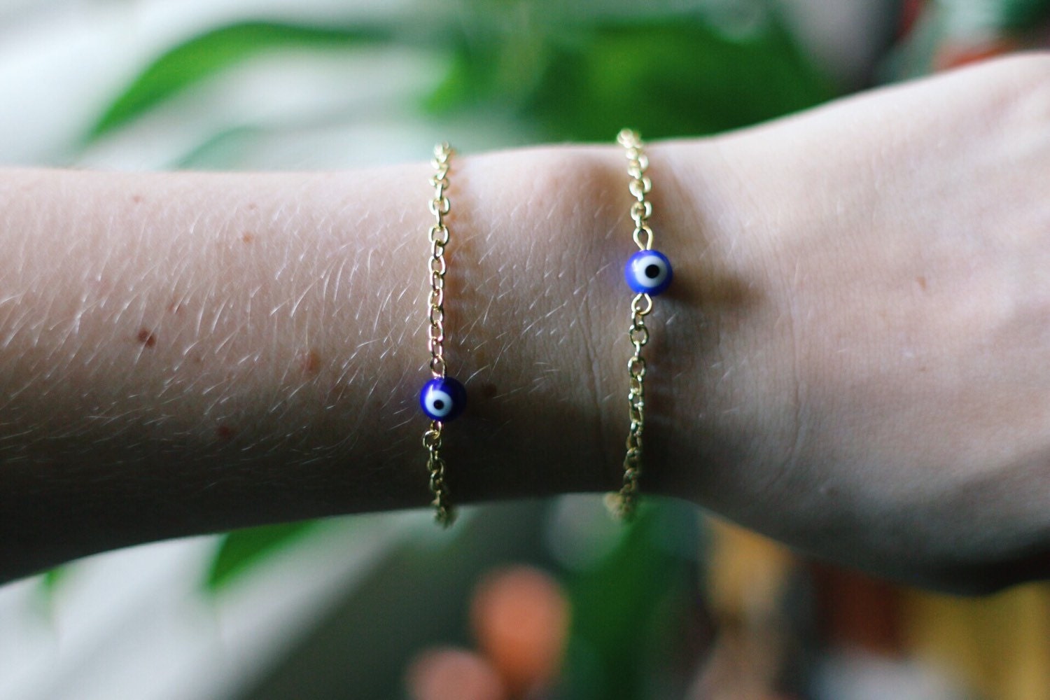 Gold Evil Eye Chain Bracelets - Etsy