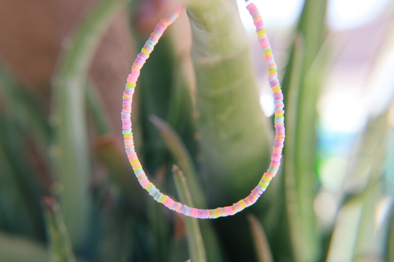 Pastel African Heishi Beaded Anklet - Etsy