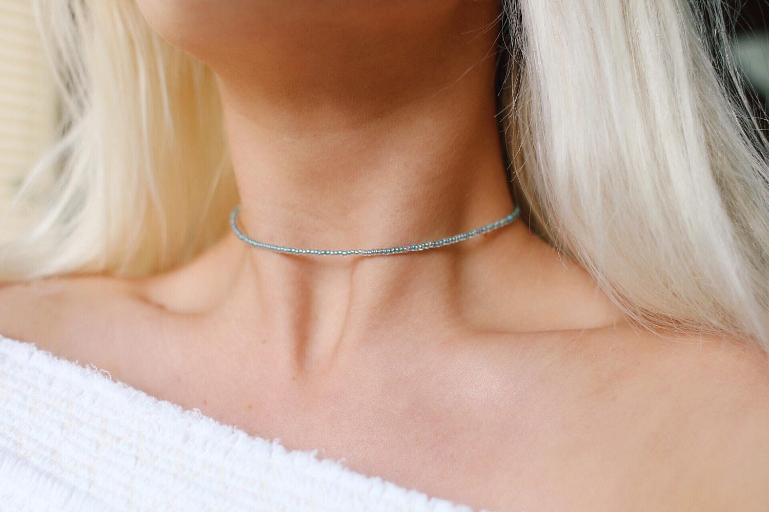 Mermaid Dreams Glass Beaded Choker Necklace Bohemian Choker - Etsy