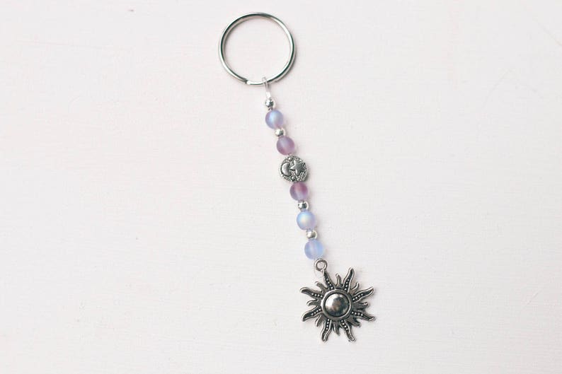 Celestial Sun Glass Beaded Keychain | Etsy