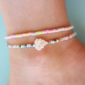 Pastel African Heishi Beaded Anklet - Etsy