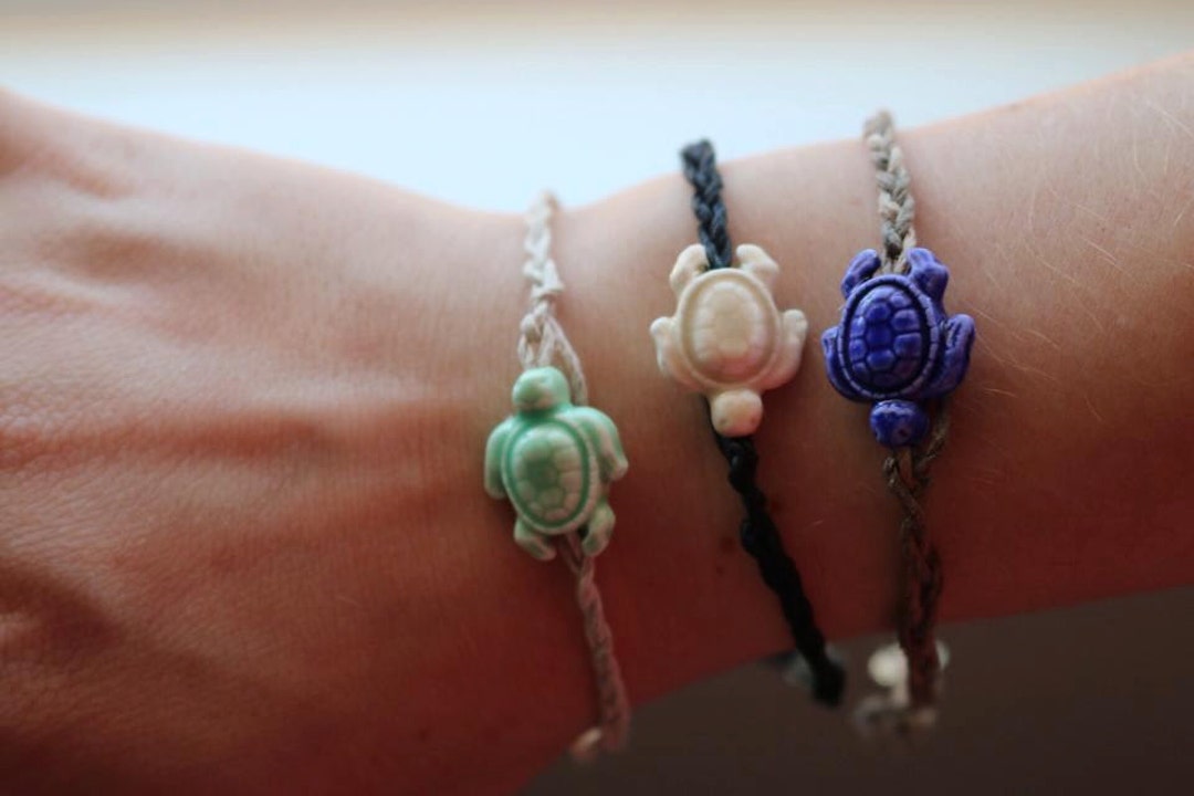 Ceramic Sea Turtle With Braided Hemp Bracelets or Anklets - Etsy