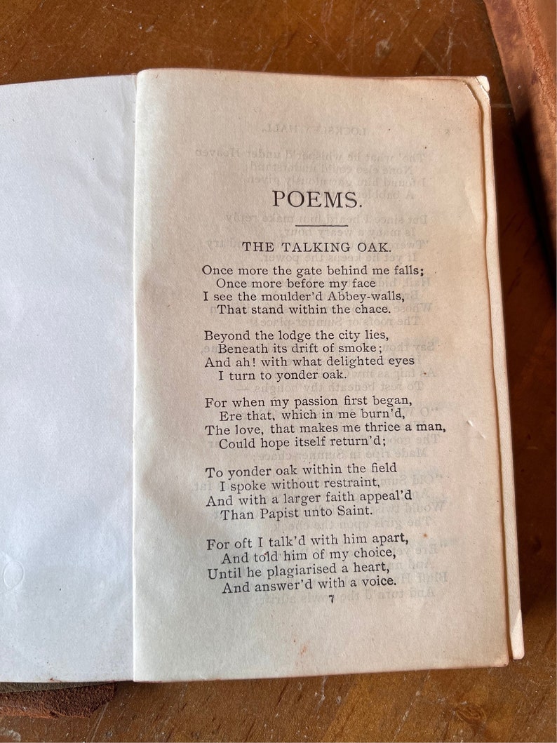 Antique Tennyson Poem Book - Etsy