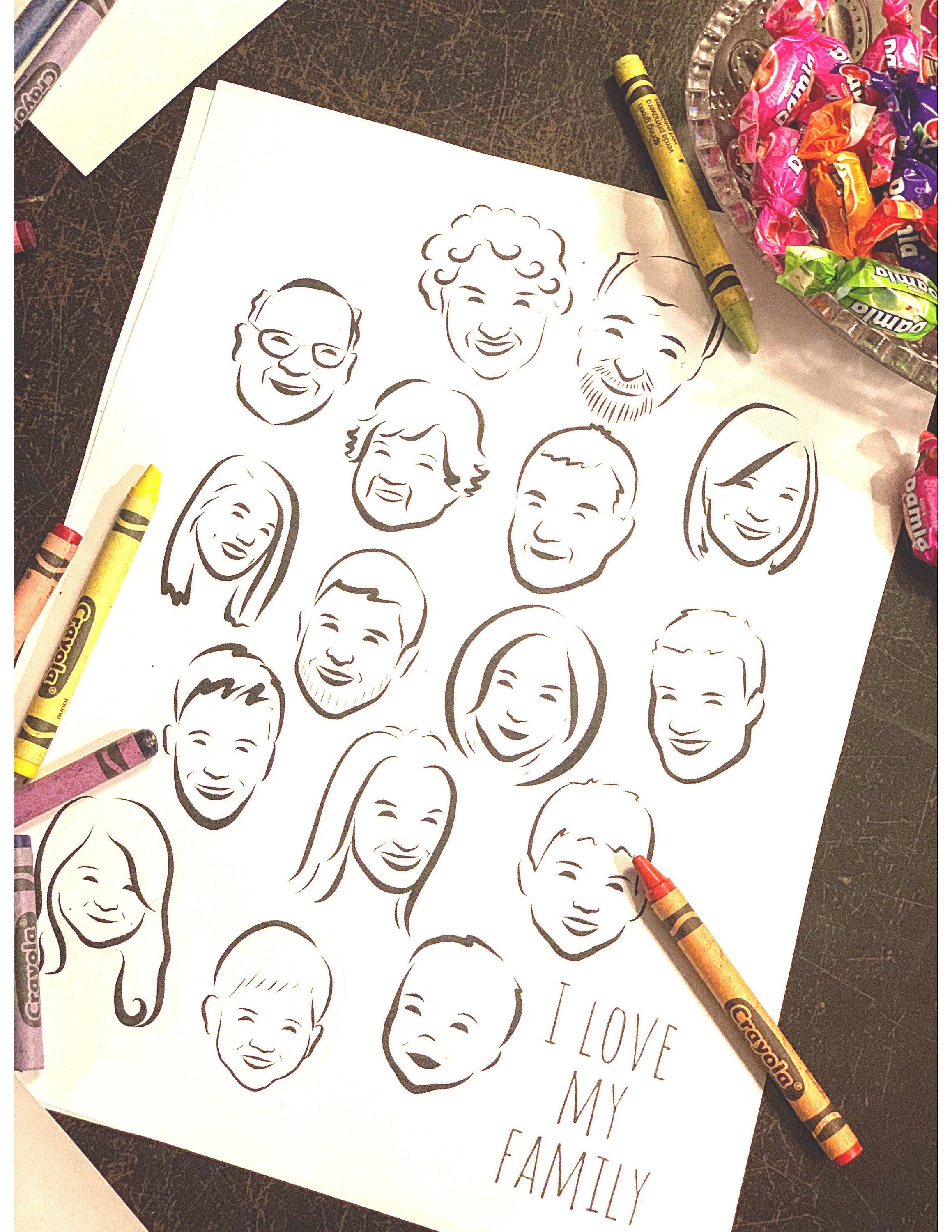 Custom Family Coloring Sheets - Etsy