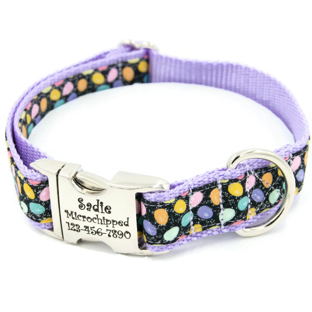 Spring Dog Collars With Laser Engraved Pet ID / Personalized - Etsy