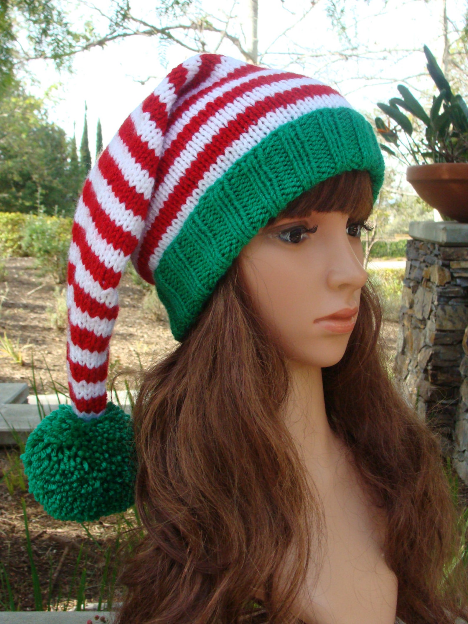 DIY- Knitting PATTERN #151: Santa Knit Hat With Pom-pom Pattern, Santa ...