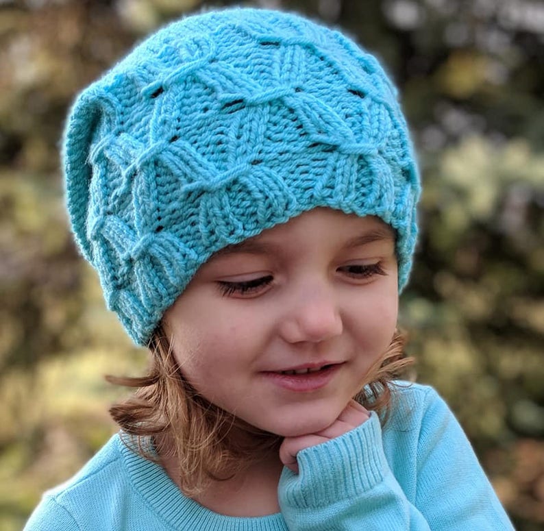 DIY- Knitting PATTERN #108: Fancy Brimmed Slouchy Beanie Pattern ...