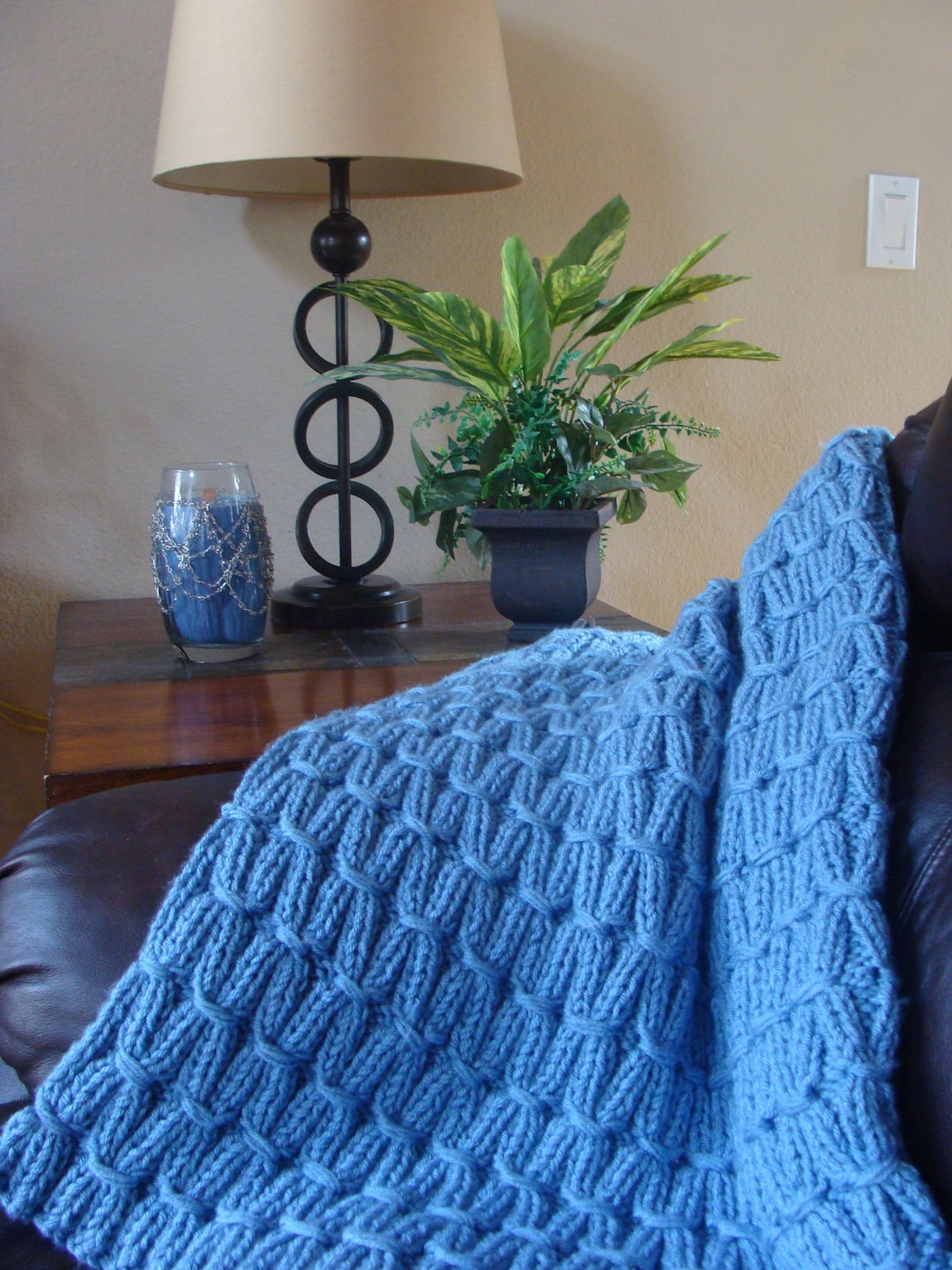 DIY- Knitting PATTERN #16: Adult Size Knit Blanket Pattern, Knit Throw ...
