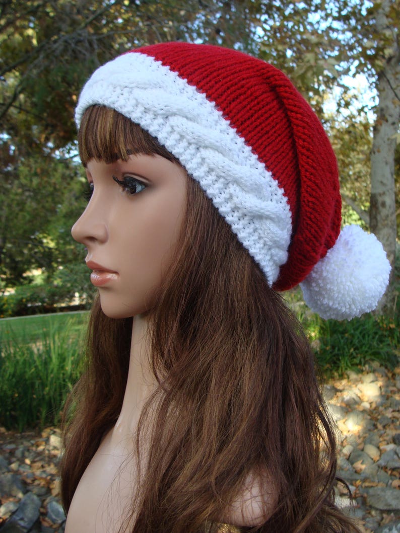 DIY Knitting PATTERN 50: Santa Cable Band Knit Hat With - Etsy