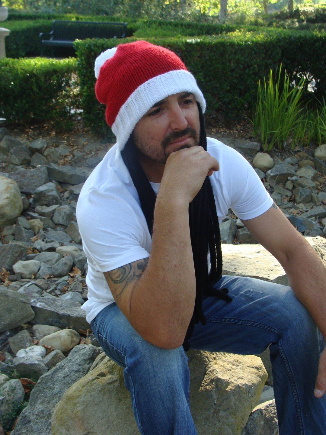 DIY- Knitting PATTERN #181: Dreadlock Santa Hat Pattern, Knit Dreadlock ...