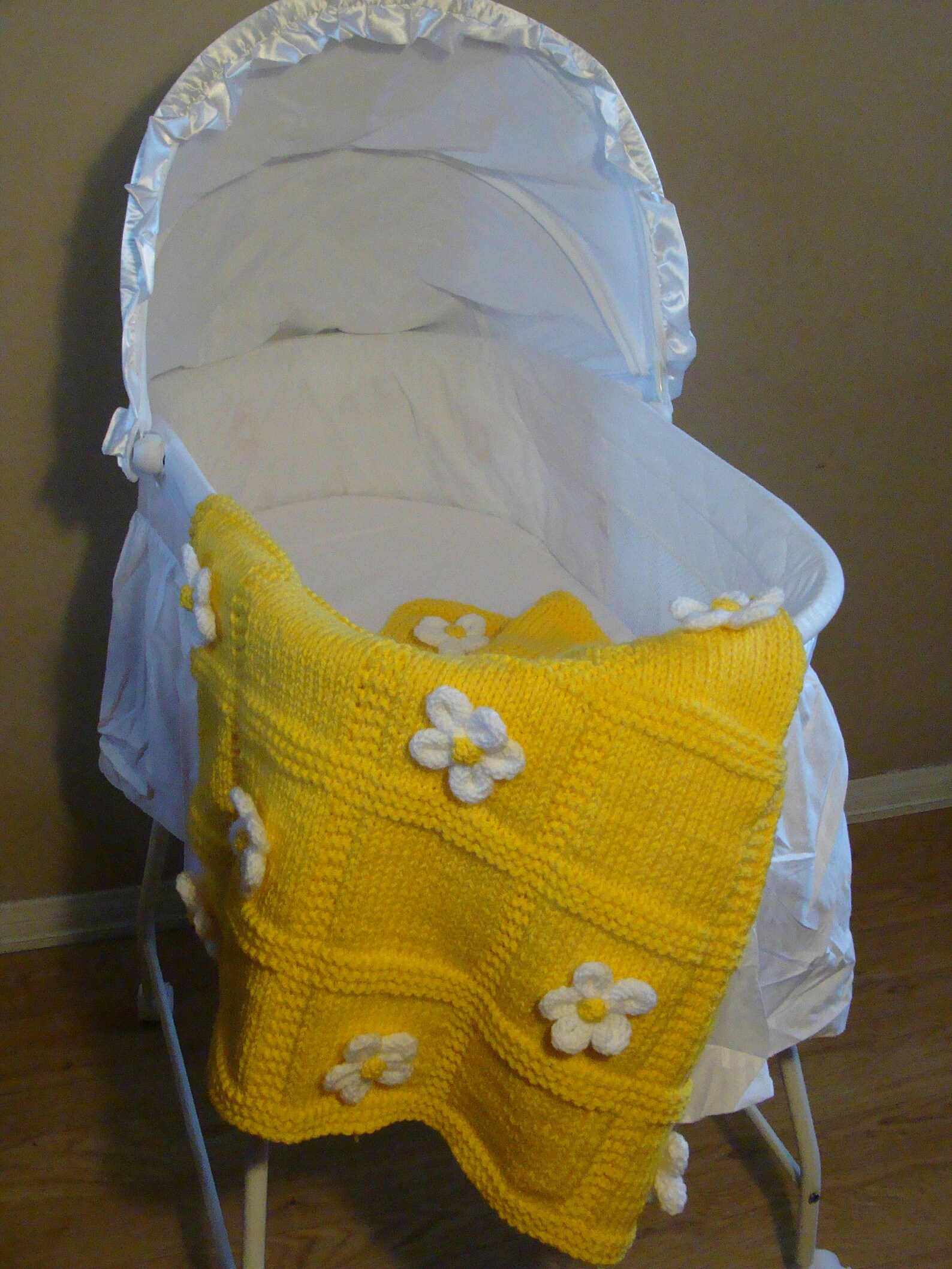 DIY- Knitting PATTERN #177 My Little Daisy Knit Blankie, Daisy Blankie ...