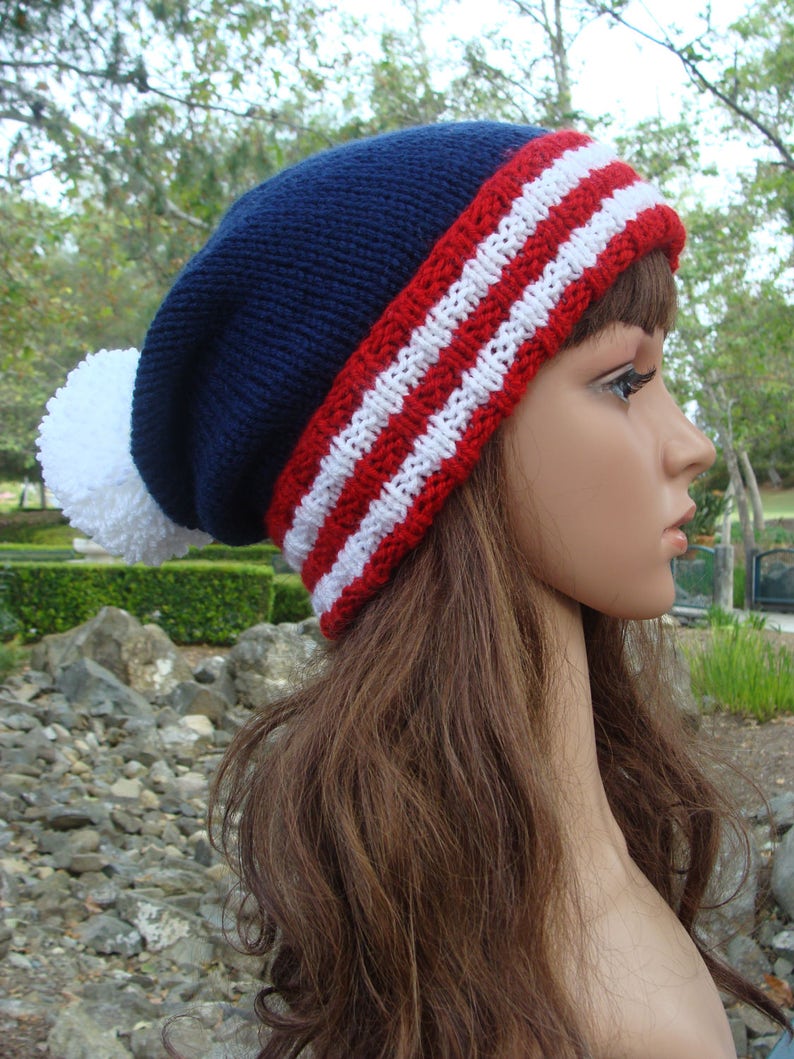 DIY Knitting PATTERN 155: 4th of July Patriotic Knit Beanie - Etsy