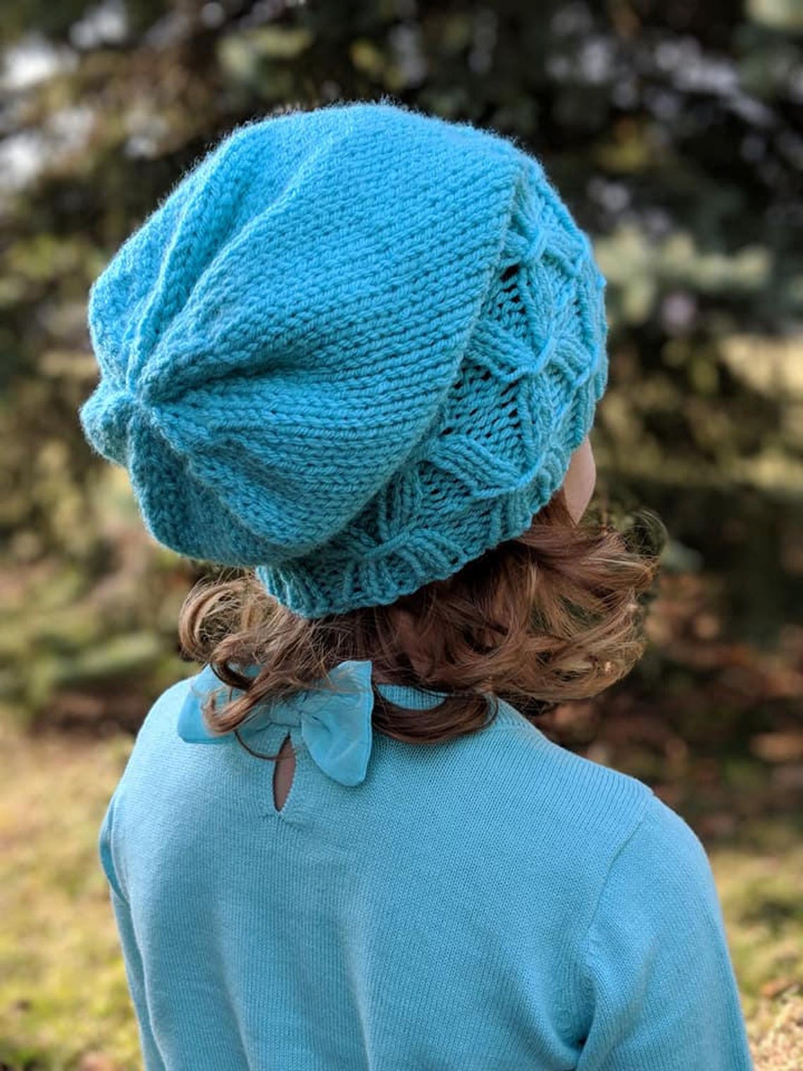 DIY- Knitting PATTERN #108: Fancy Brimmed Slouchy Beanie Pattern ...