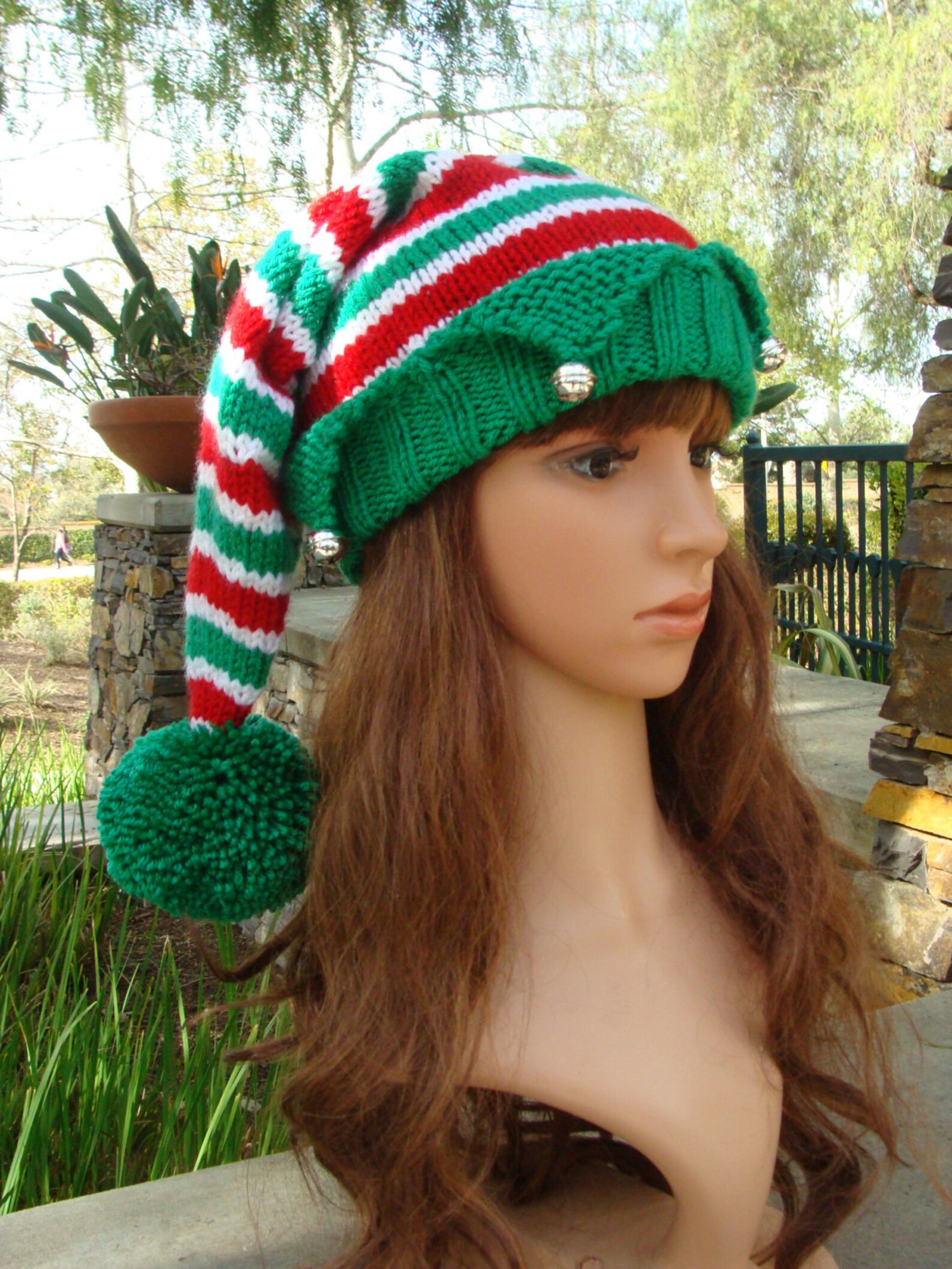 DIY- Knitting PATTERN #148: Santa's Elf Knit Hat With Pom-pom Pattern ...