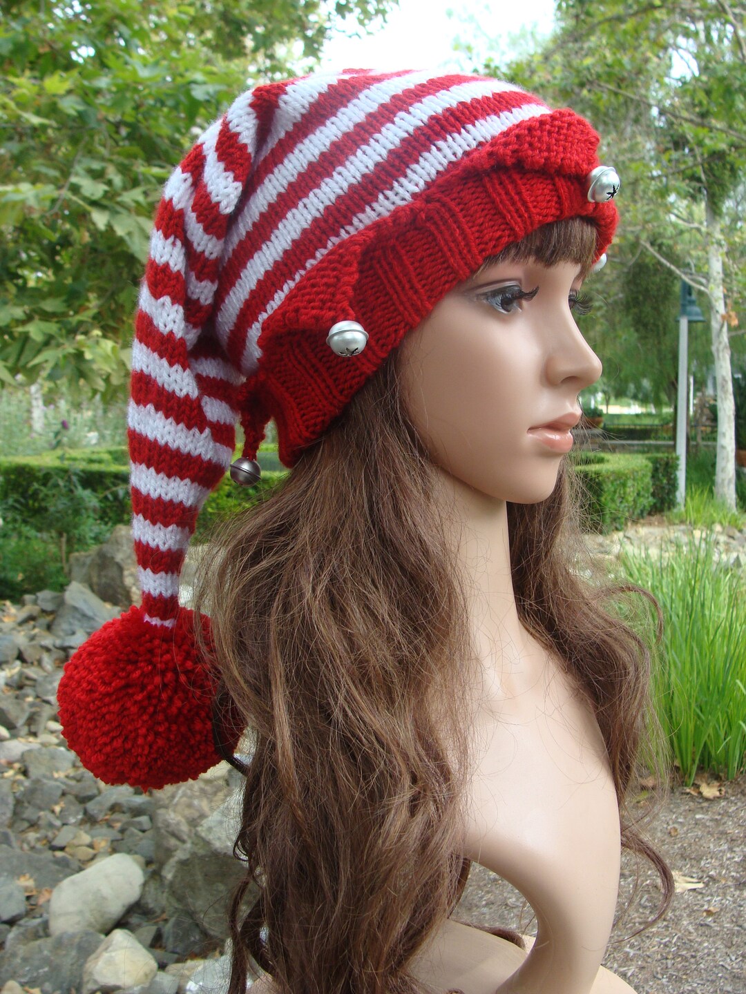 DIY- Knitting PATTERN #168: Santa's Elf Knit Hat With Pom-pom Pattern ...