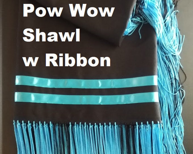 Pow Wow Shawl W Ribbon choose a Color & Size Gabardine | Etsy