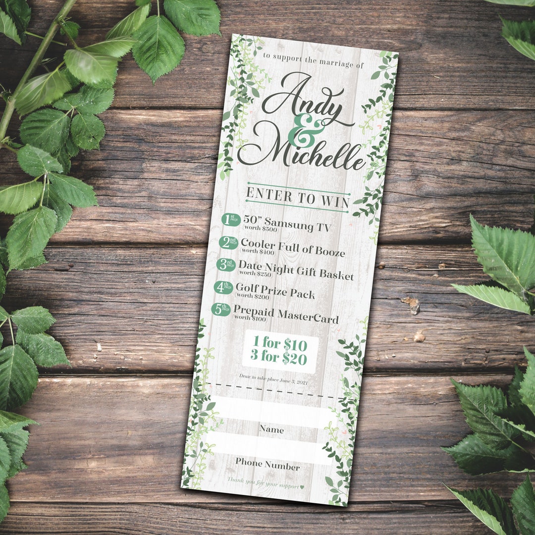 Rustic Vine Raffle Ticket - Etsy