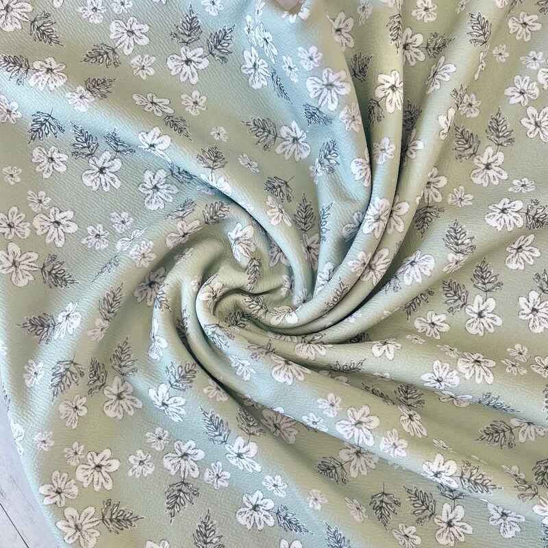 Sage Floral Fabric - Etsy