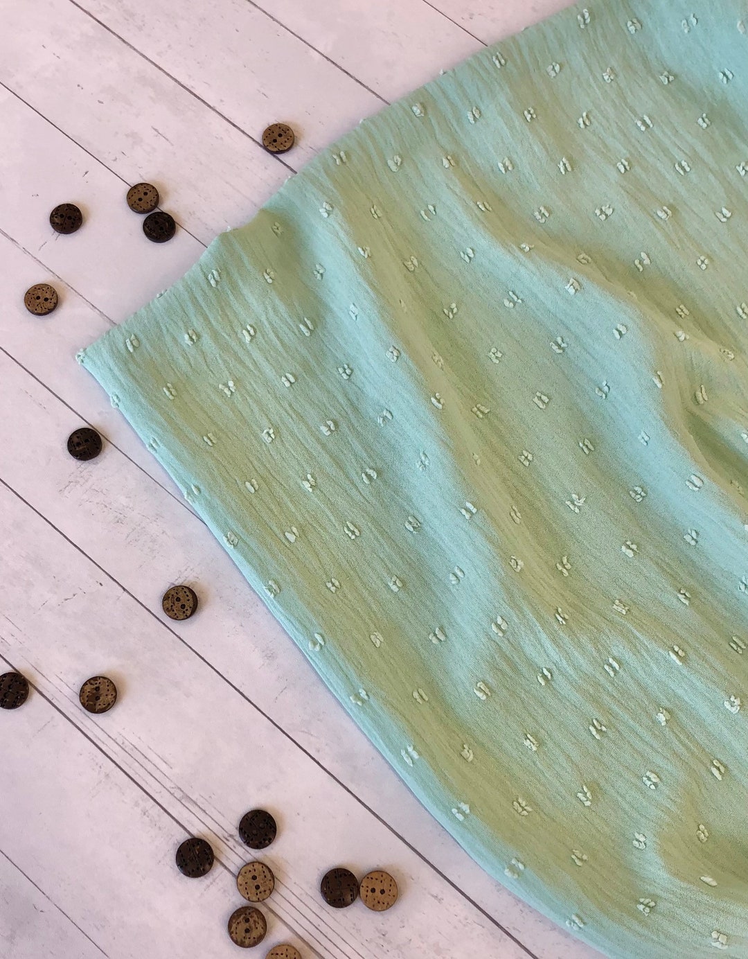 Swiss Dot Poly Crinkle Sage 58/59 Apparel Fabric by the Yard - Etsy