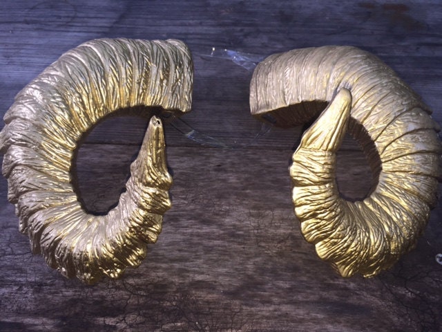 Gold Horns "chrysomallus" Metallic Gold Wearable Ram Horns - Cosplay ...