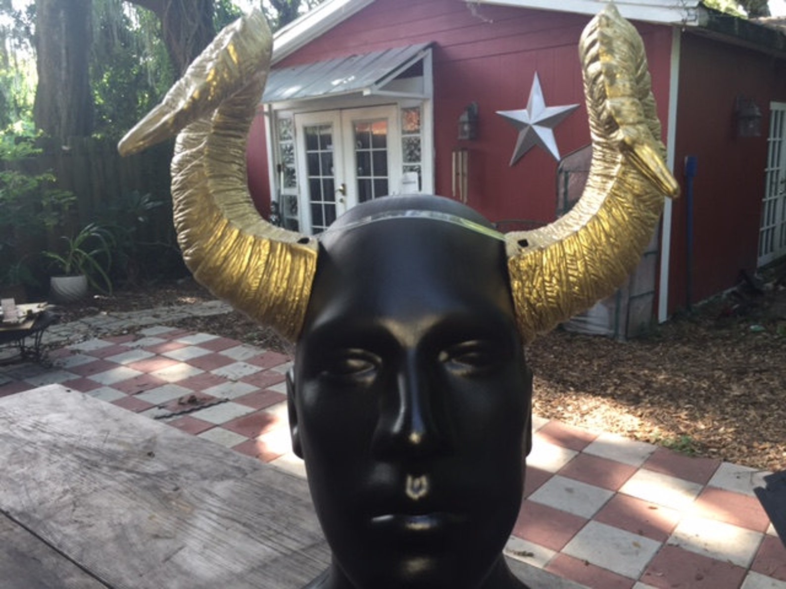 Gold Horns "chrysomallus" Metallic Gold Wearable Ram Horns - Cosplay ...