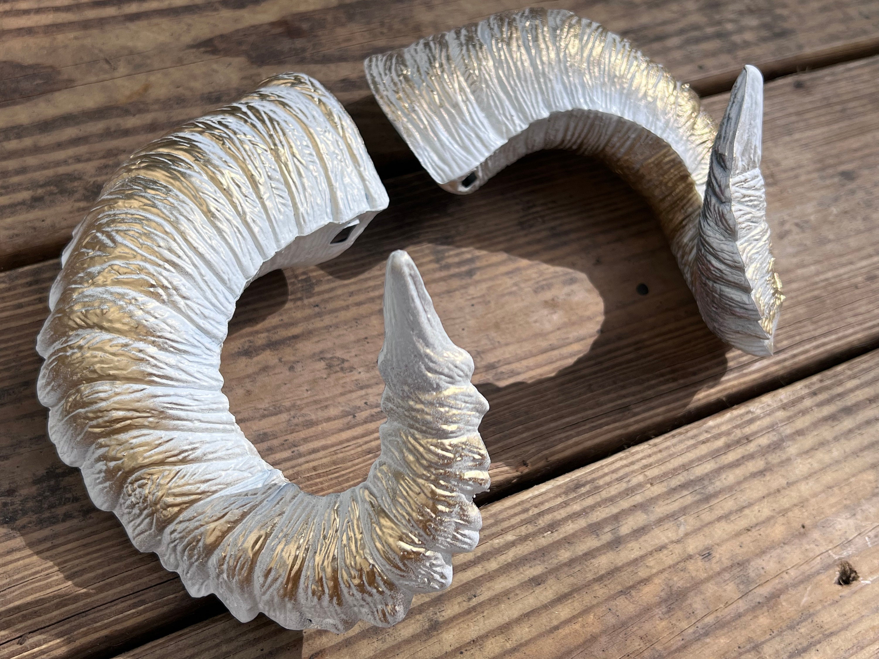 Ethereal White With Gold Satyr Ram Horns - Etsy