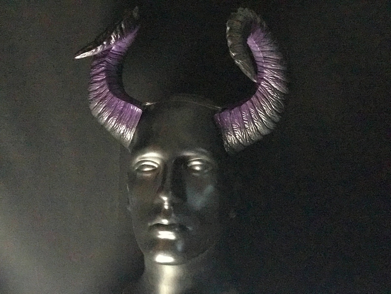 Black and Purple Ram/demon Horns malice Adult - Etsy