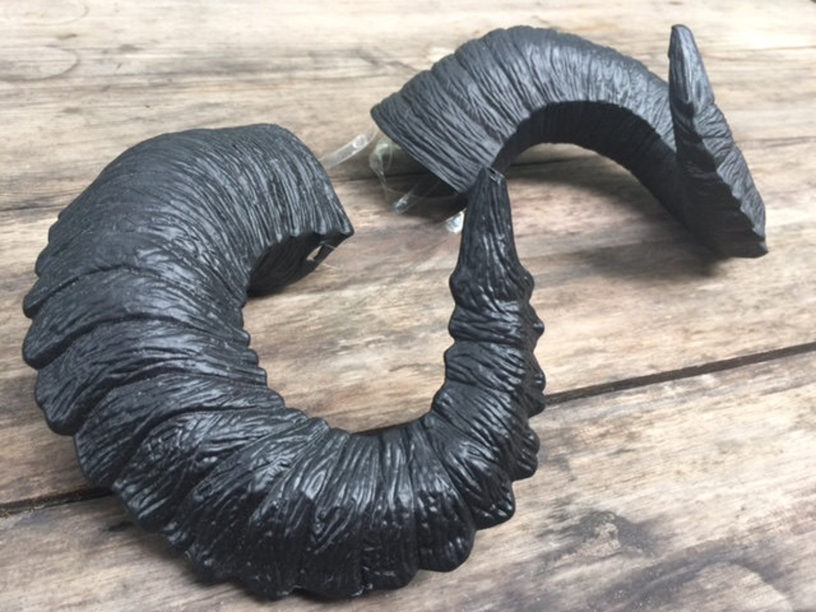 Black Horns poe Gothic Satyr Horns Rugged, Wearable Cosplay Costume ...