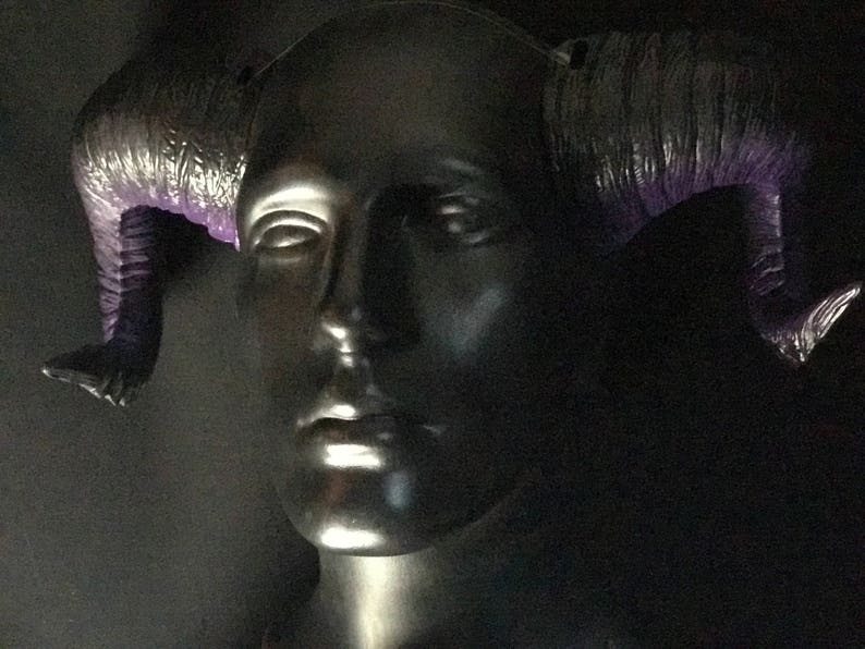 Black and Purple Ram/demon Horns malice Adult | Etsy