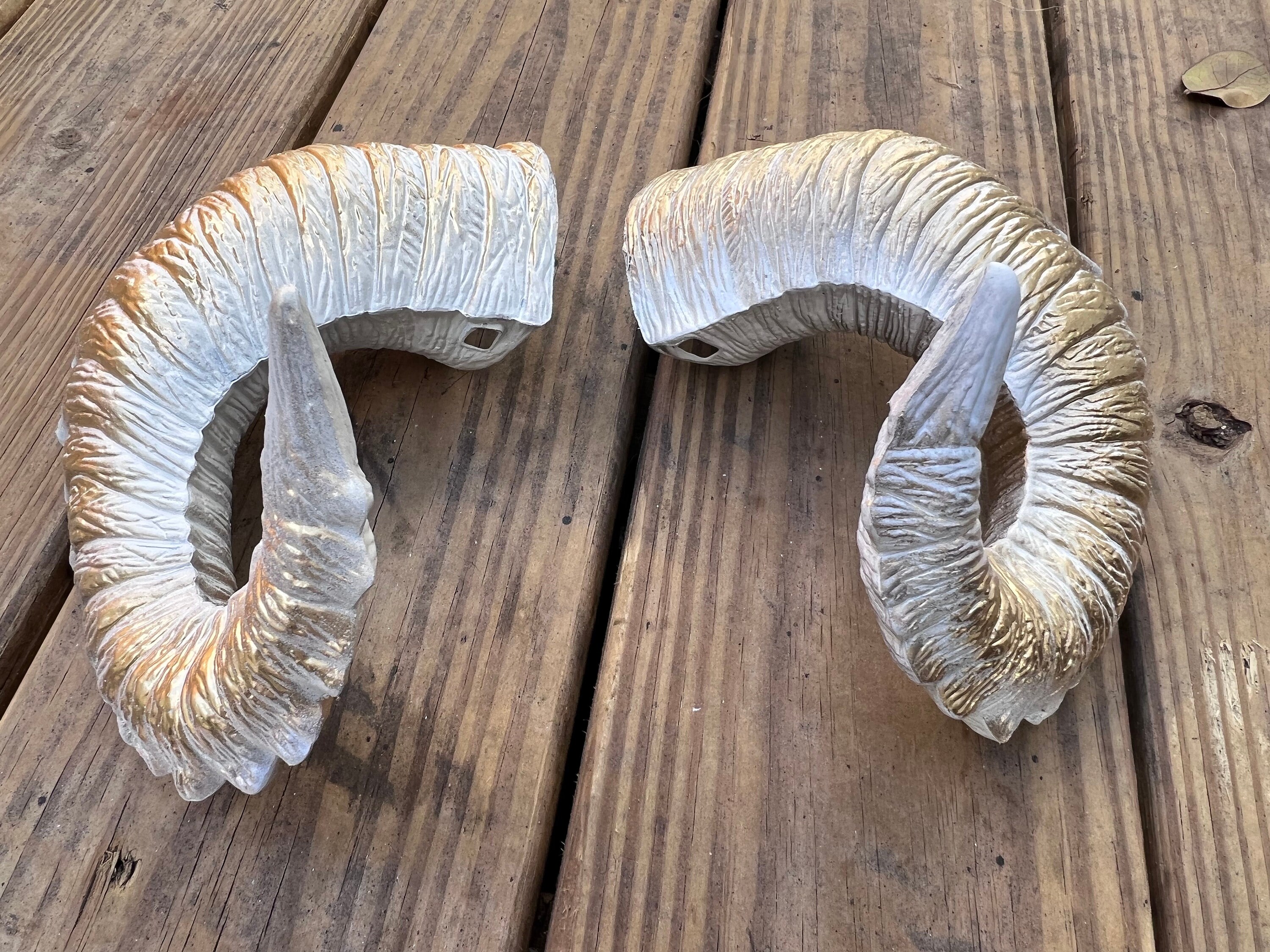 Ethereal White With Gold Satyr Ram Horns - Etsy
