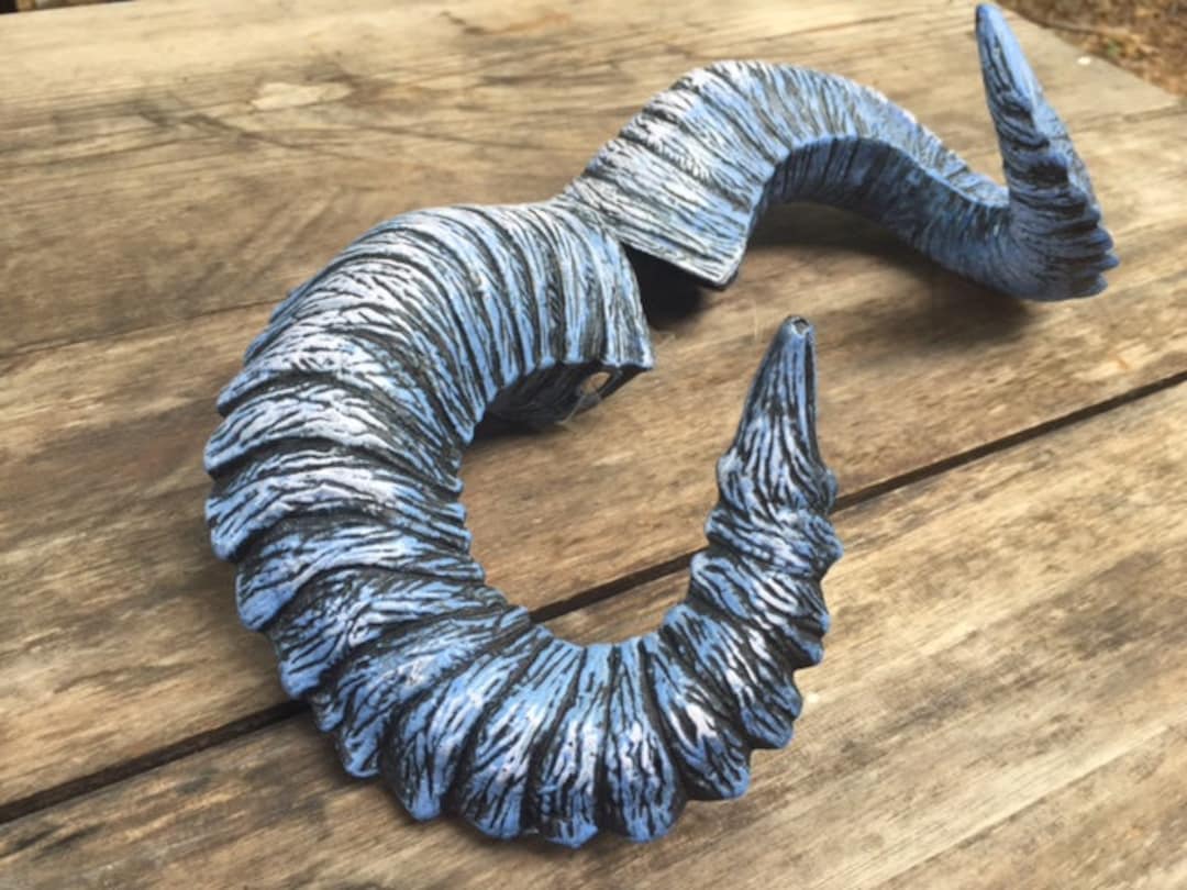 Ram Horns, "denim God" Wearable, Rugged Satyr/pan Horn - Natural Stone ...